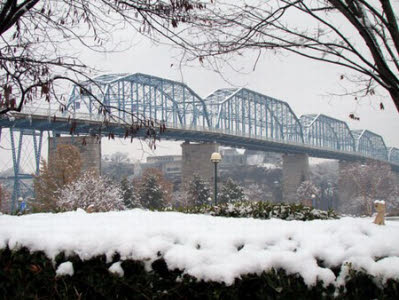 PHOTOS: Snow At The Chattanooga Riverfront - Chattanoogan.com