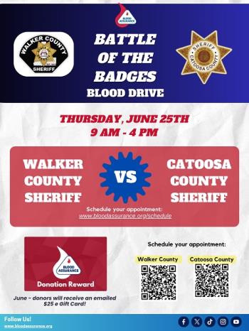 Battle Of The Badges Blood Donation - Walker Vs. Catoosa Set Happens ...